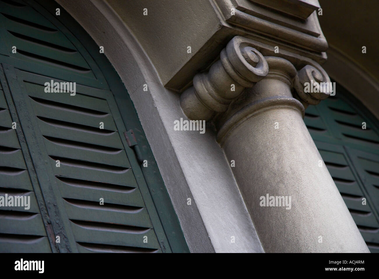 window shutter detail with pillar Stock Photo - Alamy