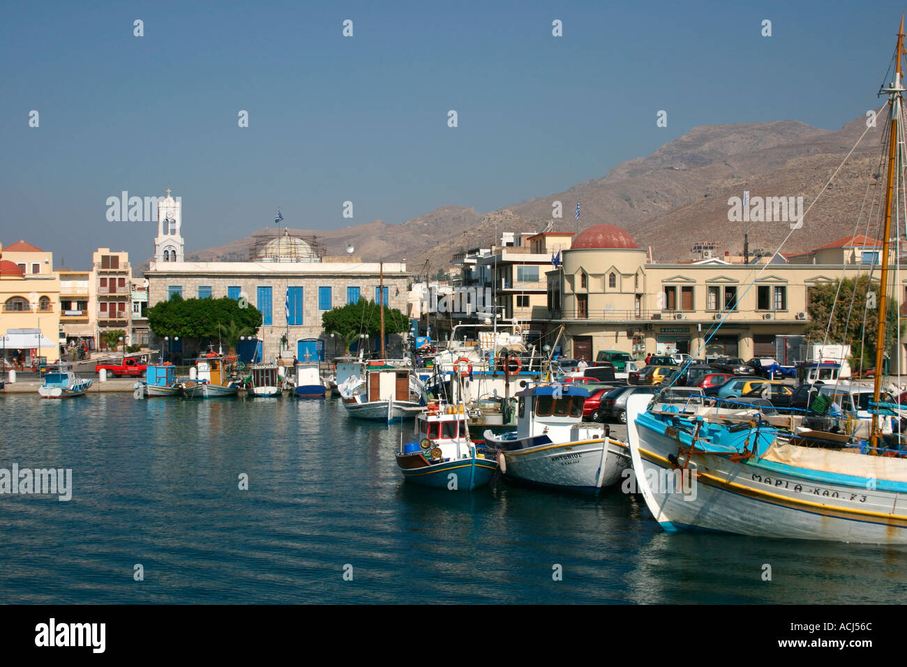 Town of Pothia Sponge Divers island of Kalymnos Greece in the Aegean ...