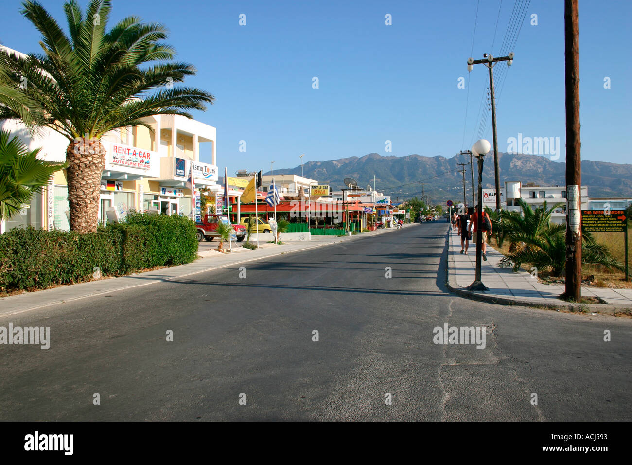 Tigaki main street on the Greek island of Kos Stock Photo - Alamy