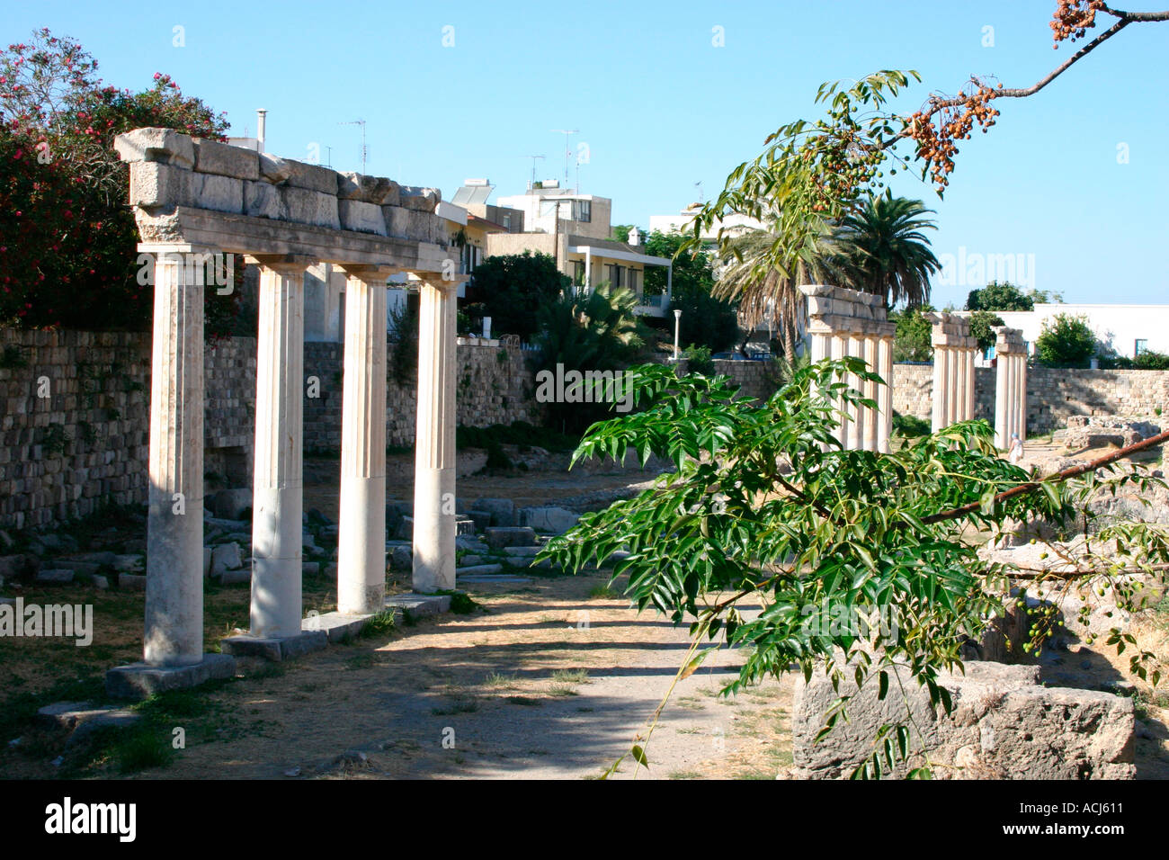 The Xystos an ancient gymnastic ground in Kos town Kos Island Greece ...