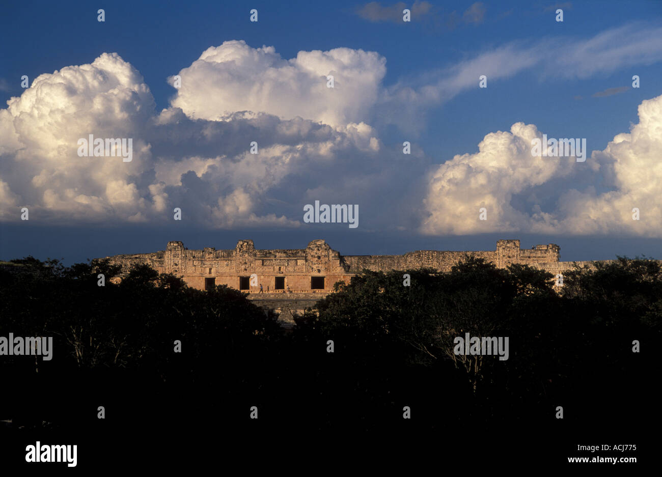 Uxmal Wall of the Palace of the Governor Maya historic site Yucatan ...