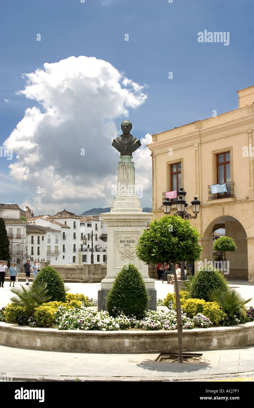 Statue of Rio Rosas in the centre of Ronda Andalucia Spain Stock Photo ...