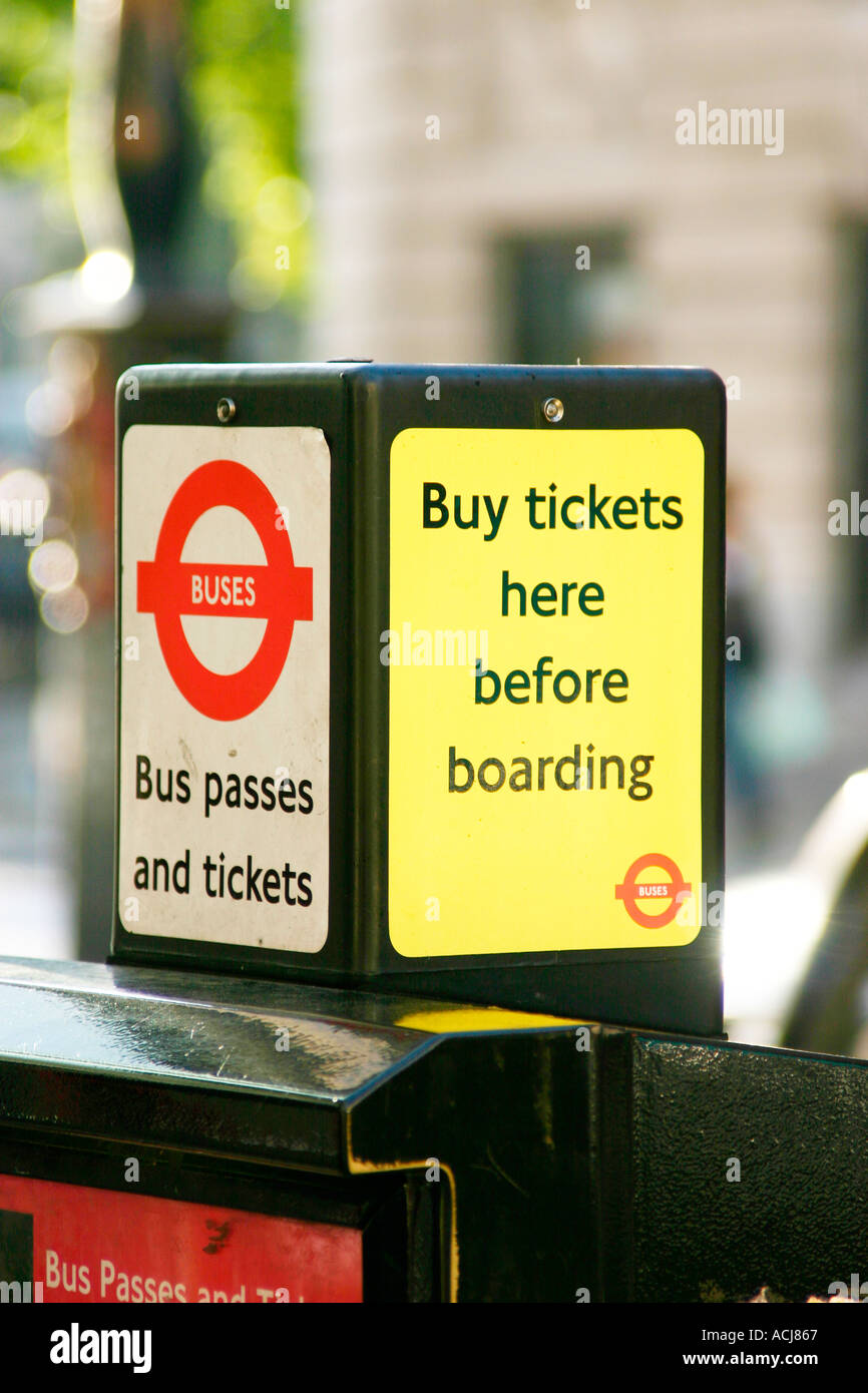 Bus ticket machine on London street England Stock Photo - Alamy