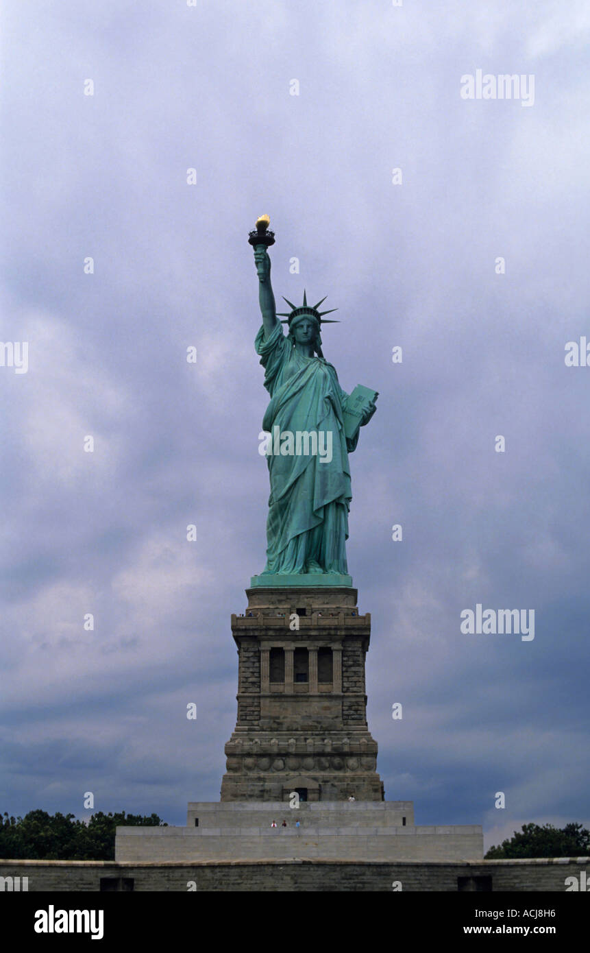 Tourists visiting the Statue of Liberty, New York City, New York, USA ...