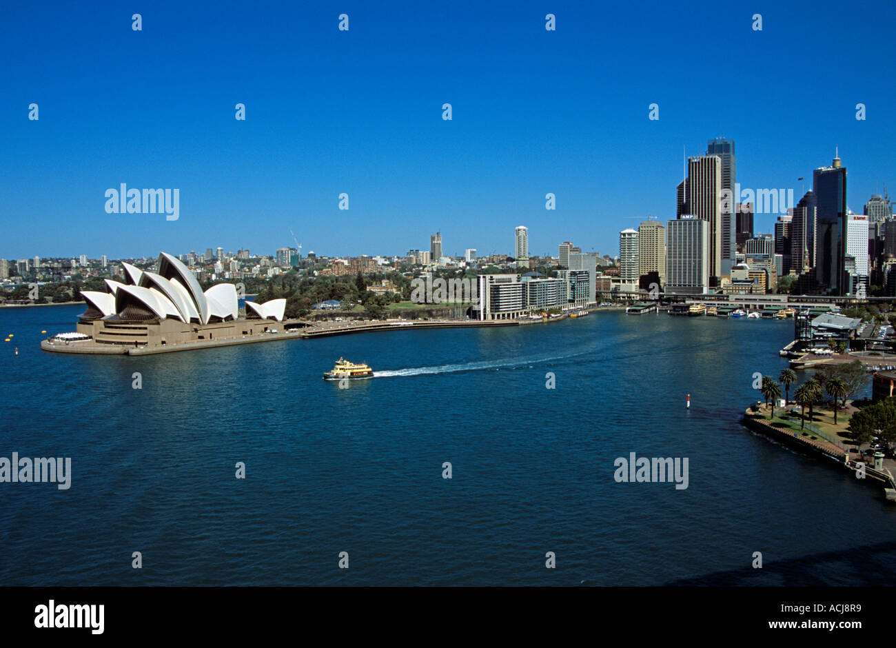 Sydney Opera House, Circular Quay, from Harbour Bridge, Bennelong Point ...