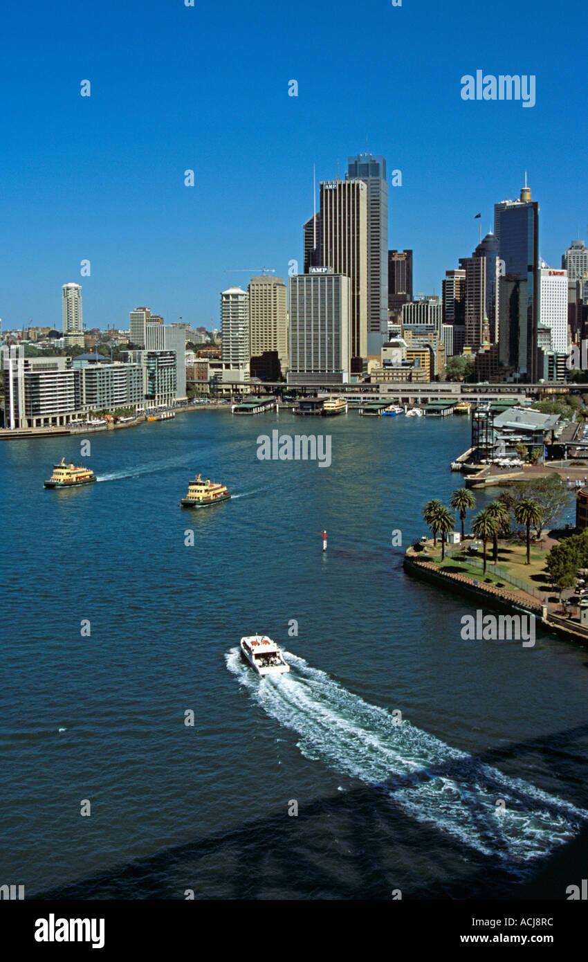 Circular Quay from Harbour Bridge, Sydney Cove, Sydney Harbour, Sydney ...