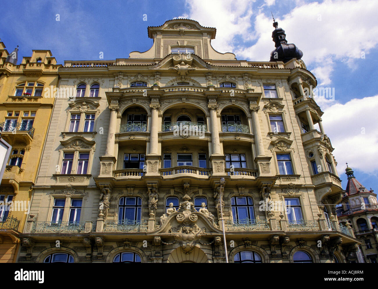 Baroque building at Masarykovo Street in Prague Czech Republic Stock ...