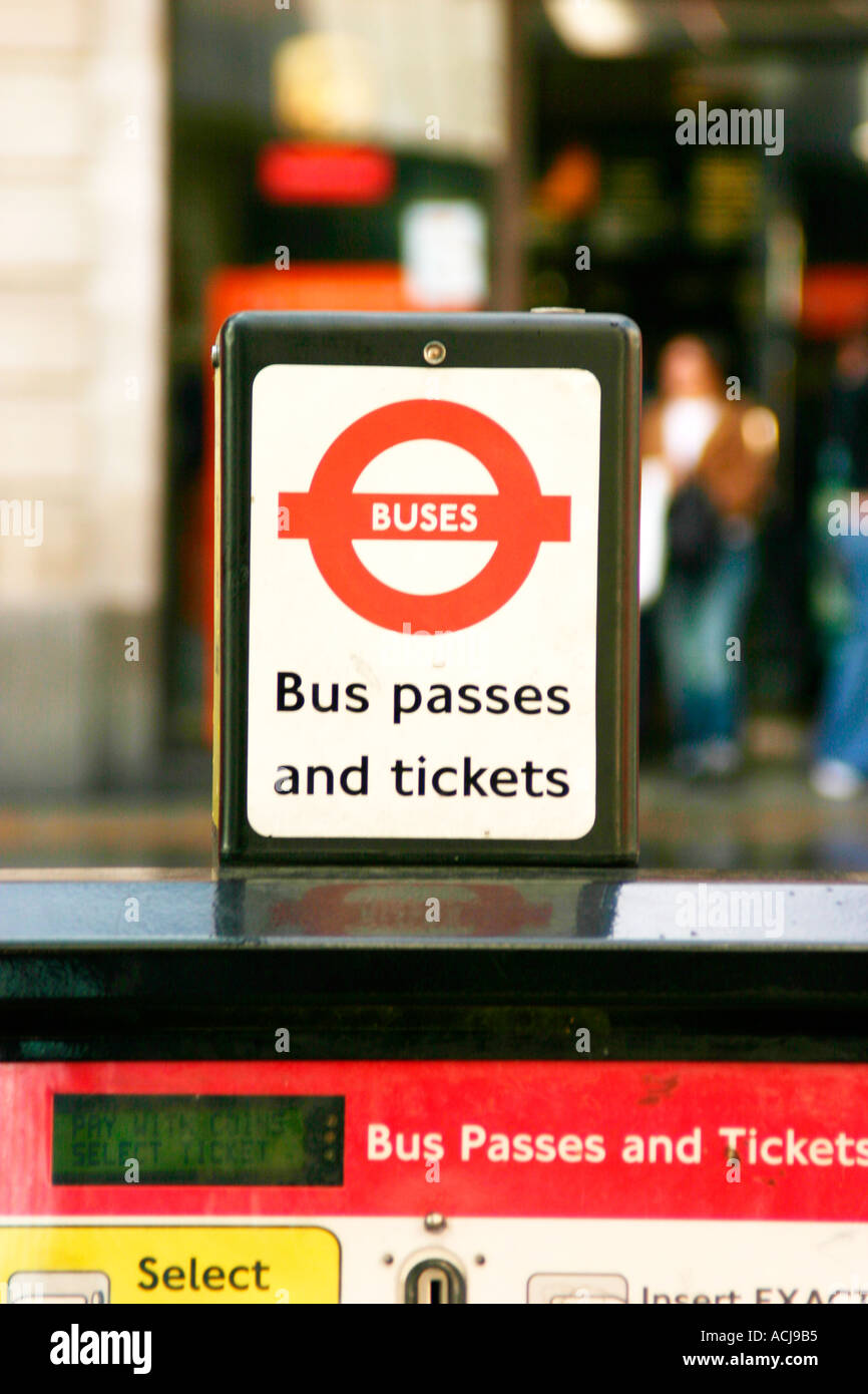 new pre pay bus ticket machine on street london England Stock Photo - Alamy