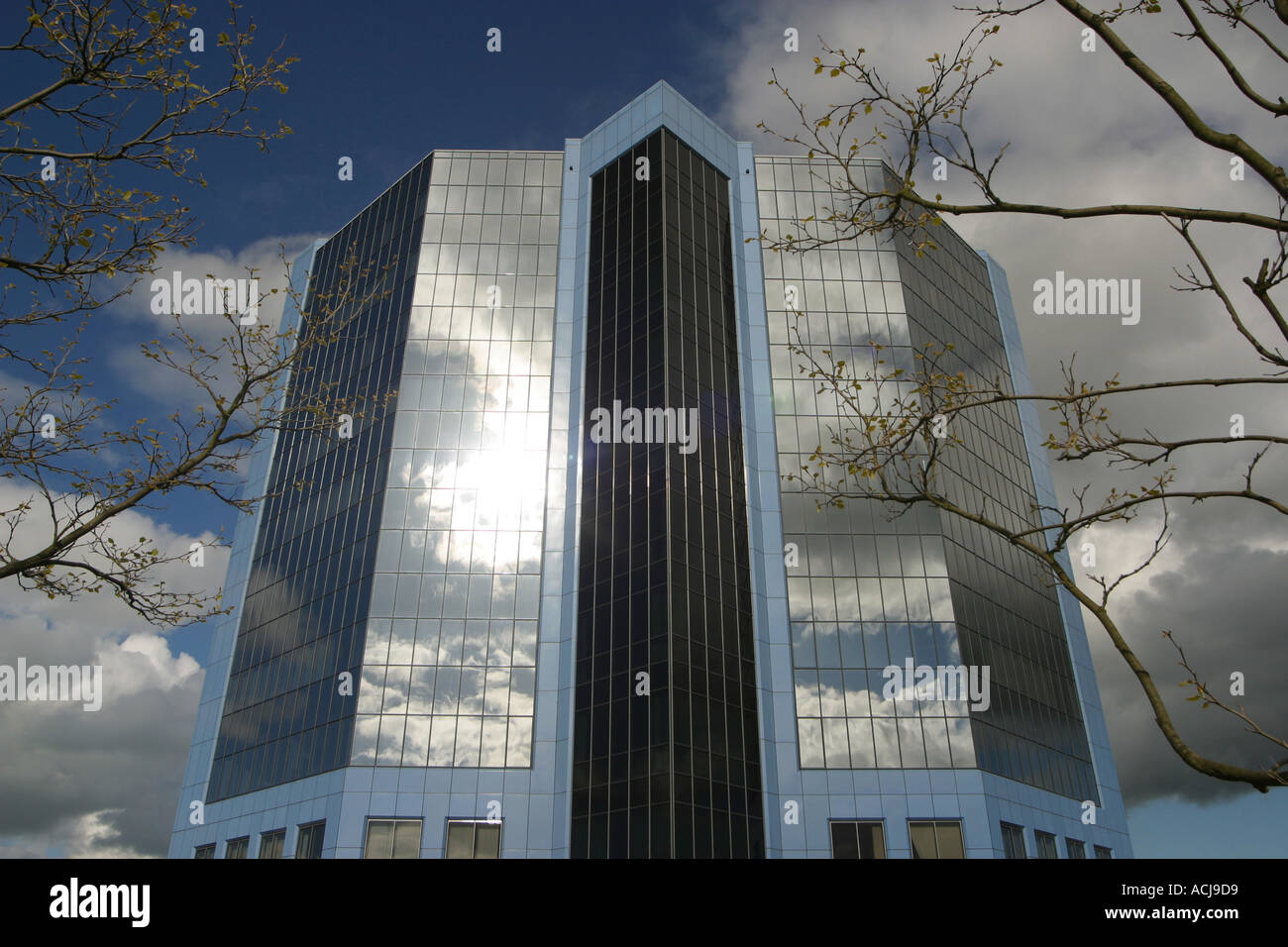 Reflective mirror glass office building Architectural design of ...