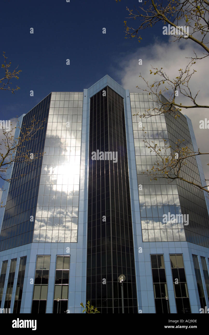 Reflective mirror glass office building Architectural design of ...