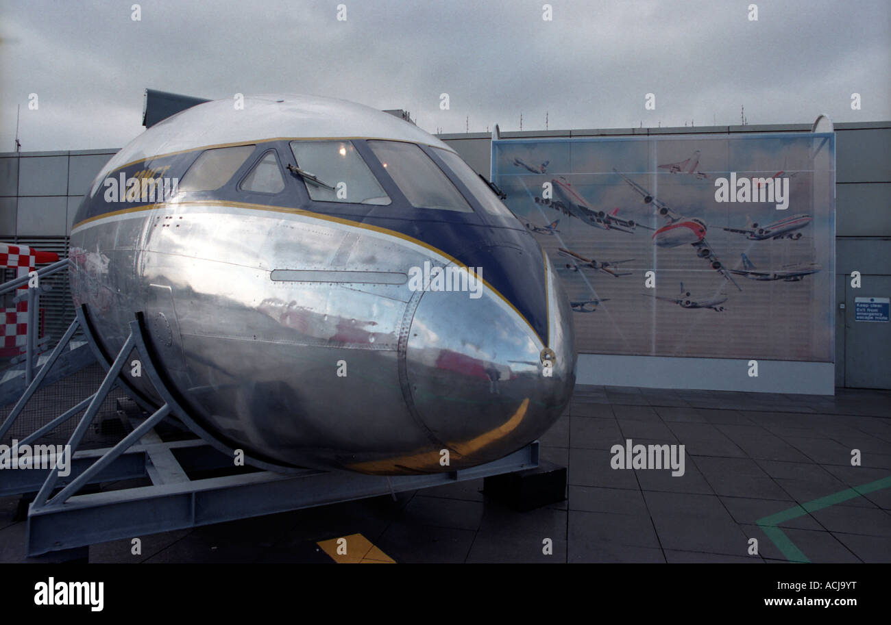 Decommissioned aircraft on display at an airport Stock Photo - Alamy