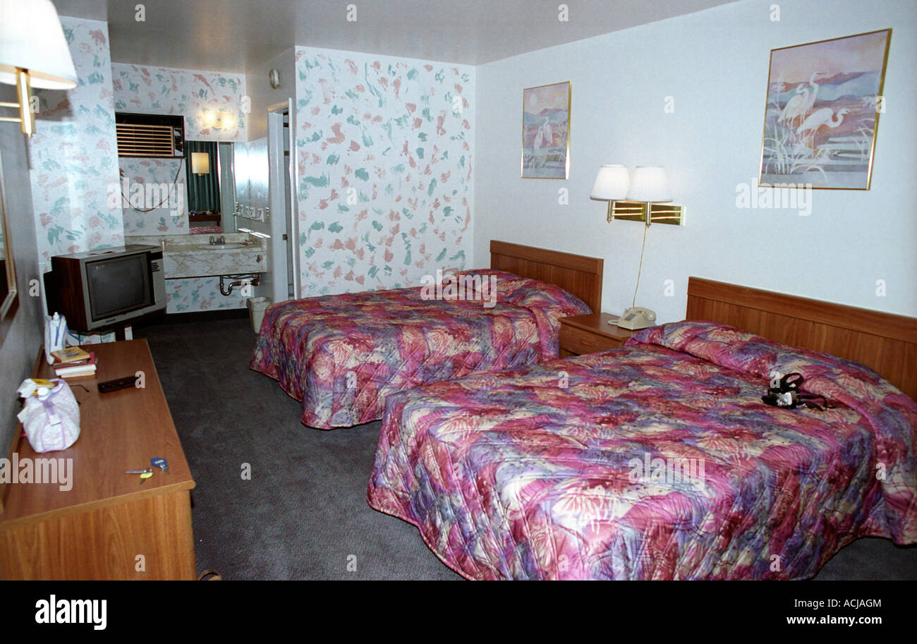 A Florida motel hotel bedrrom Stock Photo - Alamy