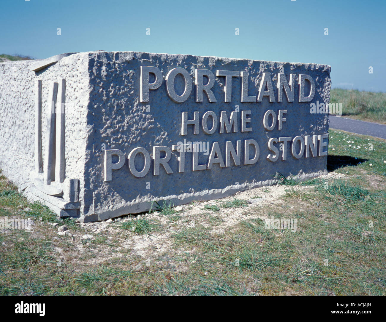 Portland Stone memorial sign, Portland Heights, Portland, Dorset ...
