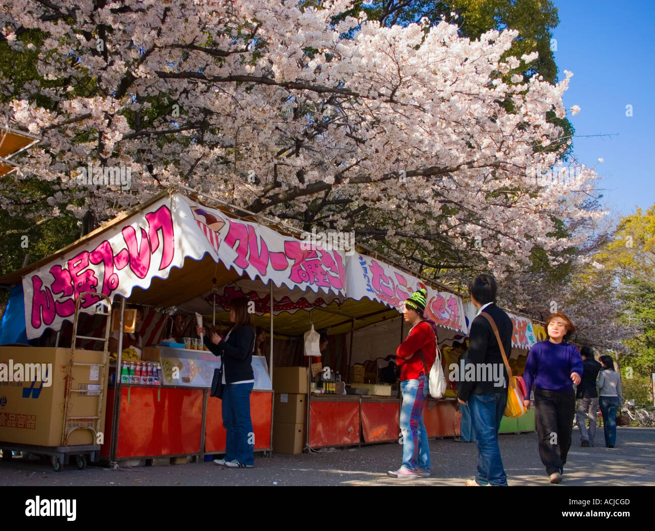 Pancake stand at Hanami festival Stock Photo - Alamy