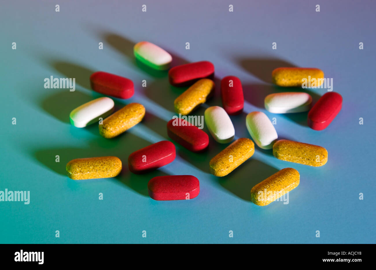 Assorted colored pills Stock Photo - Alamy