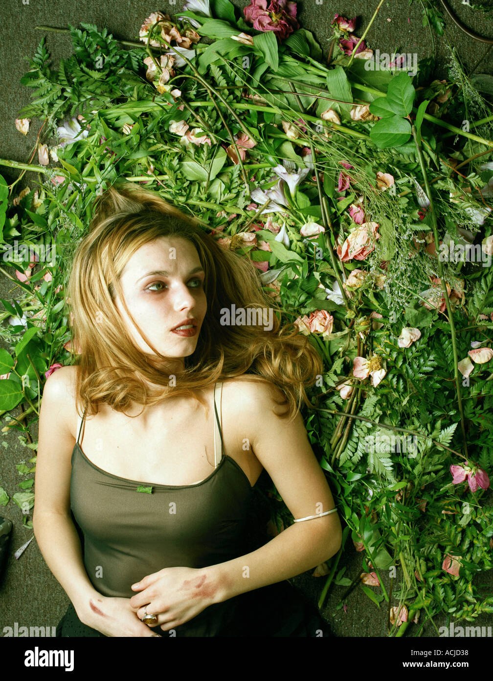 Woman gothic lying hi-res stock photography and images - Alamy