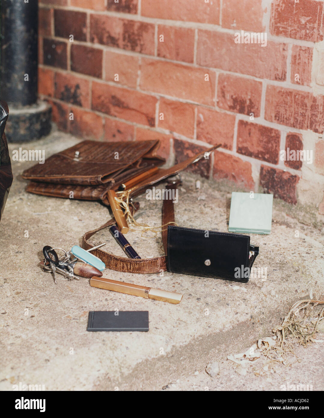 The contents of a purse spilled out Stock Photo - Alamy