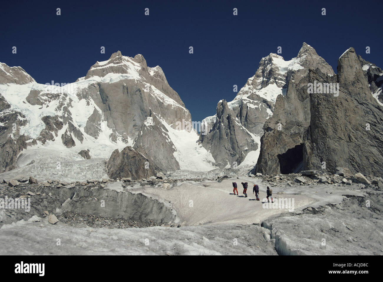 Climbers about to attempt the Ogre in the Karakorum Himalayas Pakistan ...