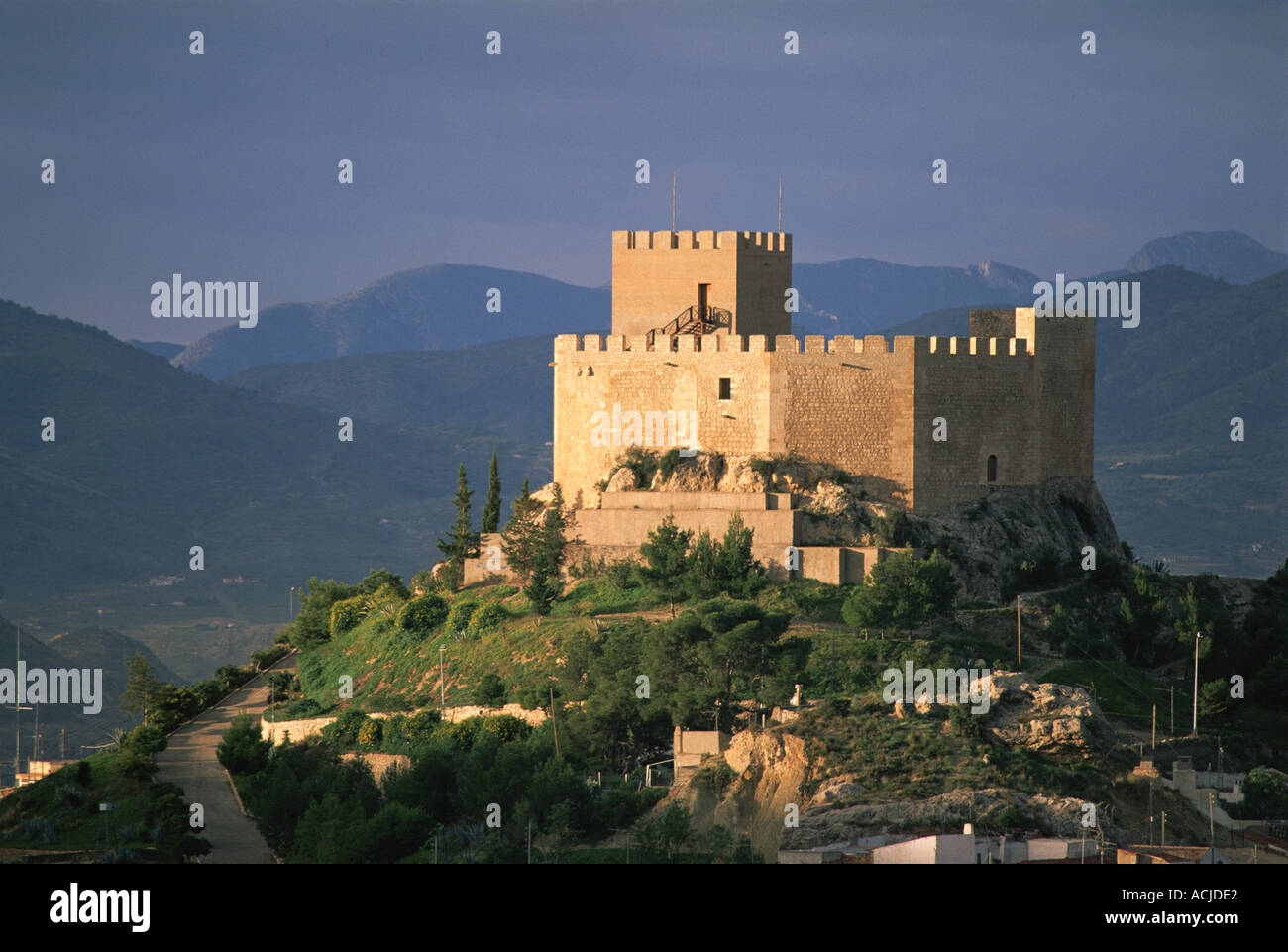 Arab castle in Petrer Alicante Spain mountains castles Stock Photo - Alamy
