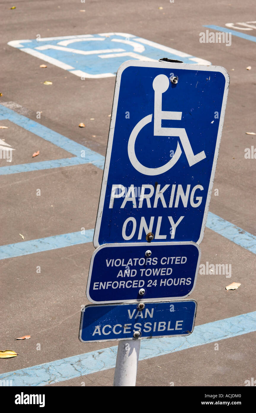 Disabled parking only sign, USA Stock Photo - Alamy