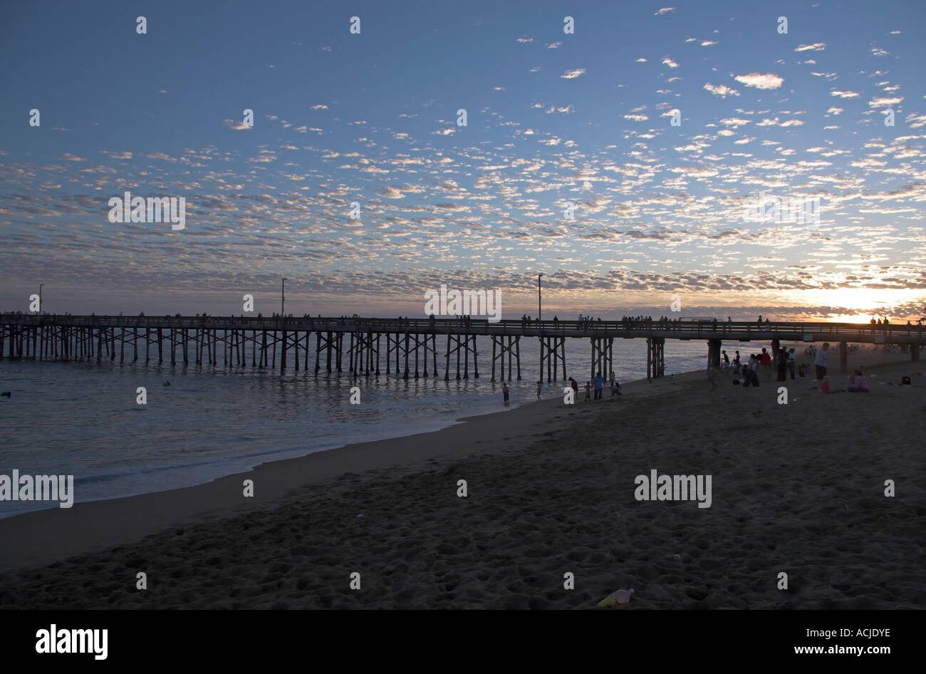 Dramatic sunset over Balboa pier, Newport Beach, California, USA Stock ...
