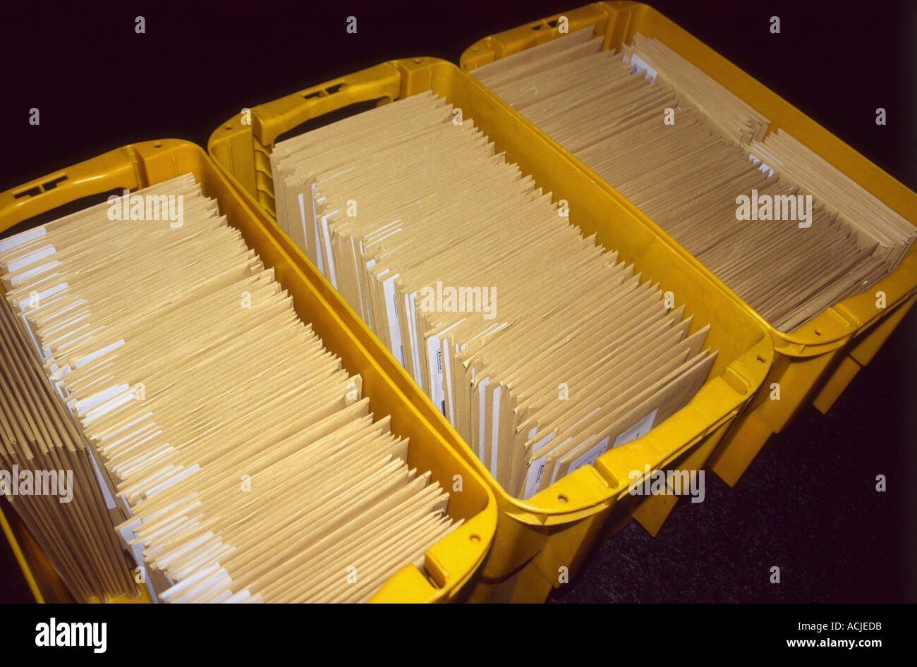 Three boxes of letters Stock Photo - Alamy