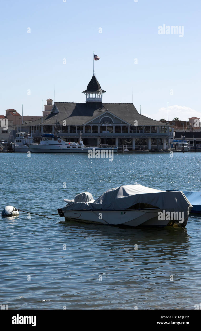Balboa Pavilion across Newport Bay viewed from Balboa Island, Newport ...