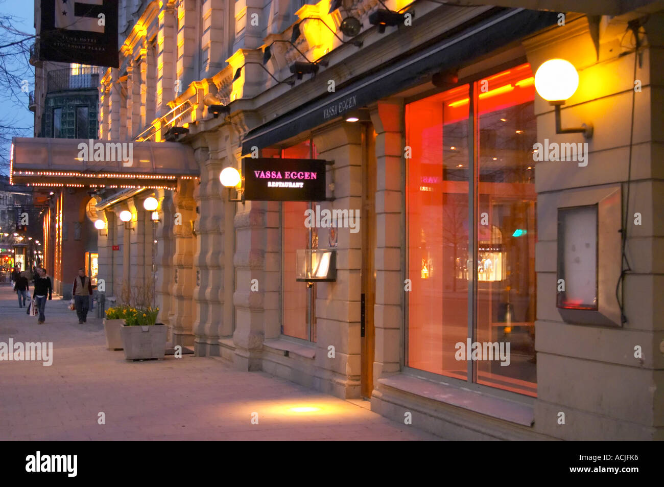 The front windows at night dusk of the high class gastronomic ...