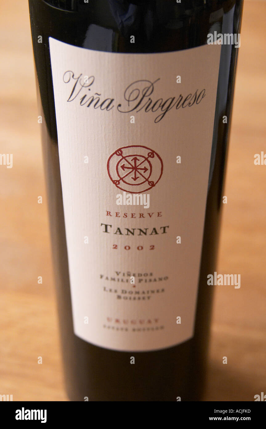 A bottle of Vina Progreso Reserve Tannat 2002 from the Familia Pisano ...