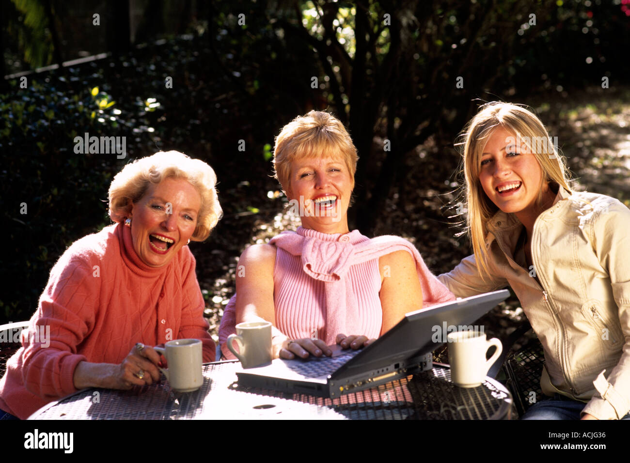 Authentic family of five generations ages 97 72 48 25 and 6 Stock Photo ...