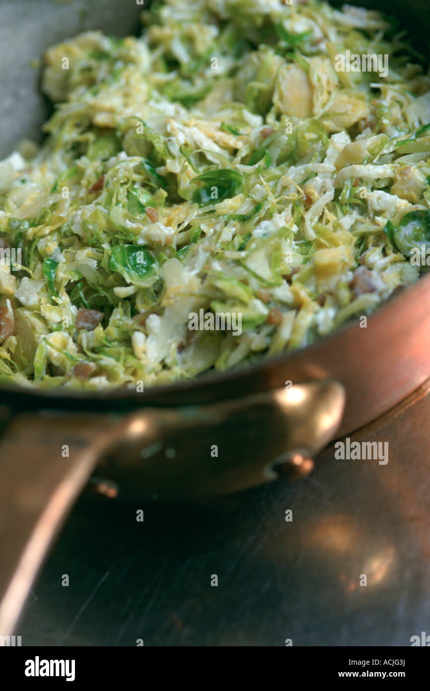 Cabbage browning in copper casserole Stock Photo - Alamy
