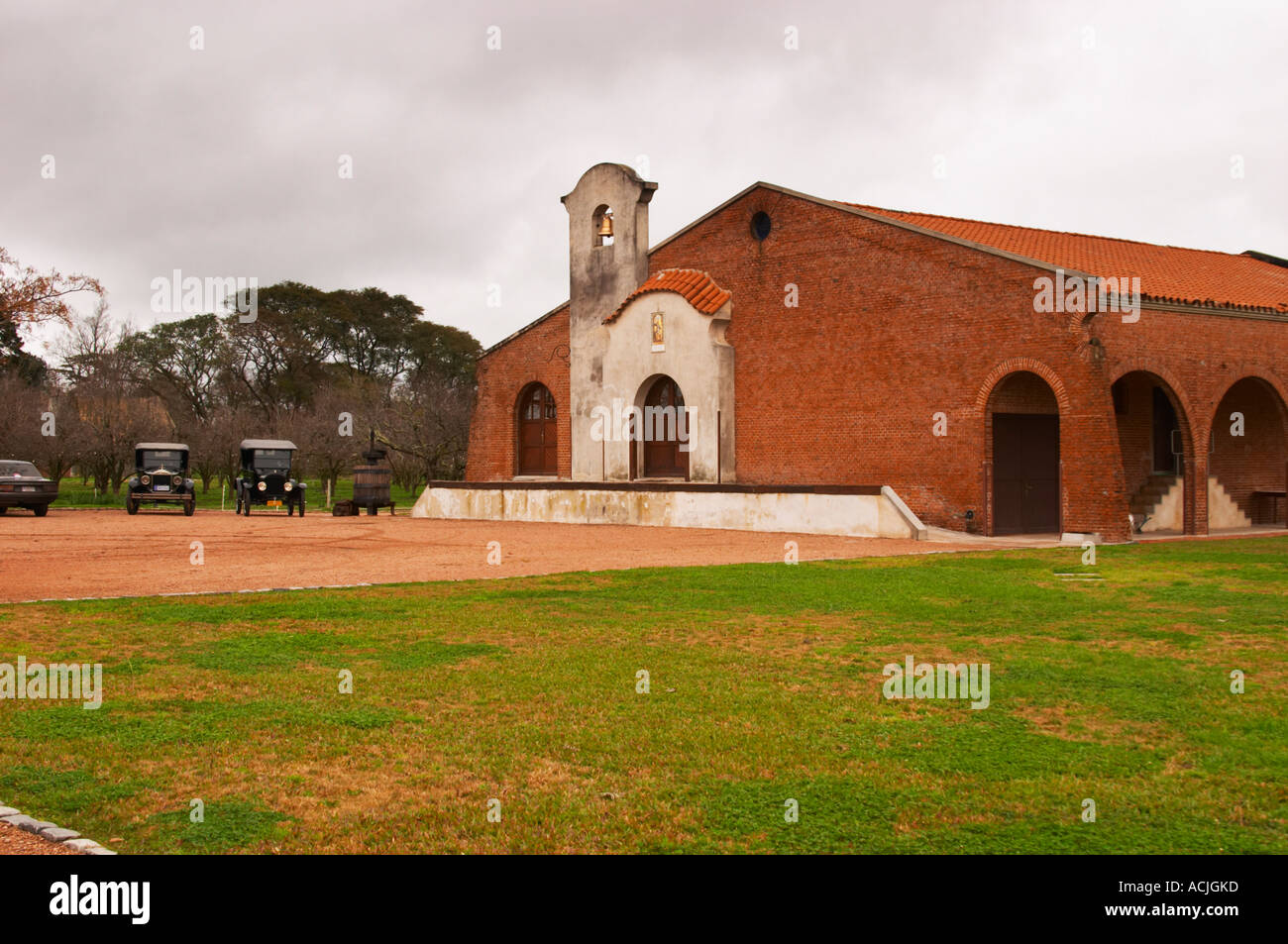 The main winery building built in colonial style Bodega Bouza Winery ...