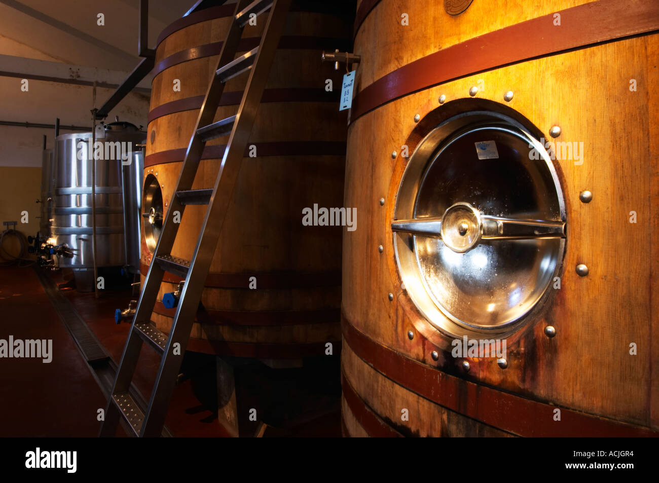 Wooden fermentation tanks Bodega Bouza Winery, Canelones, Montevideo ...