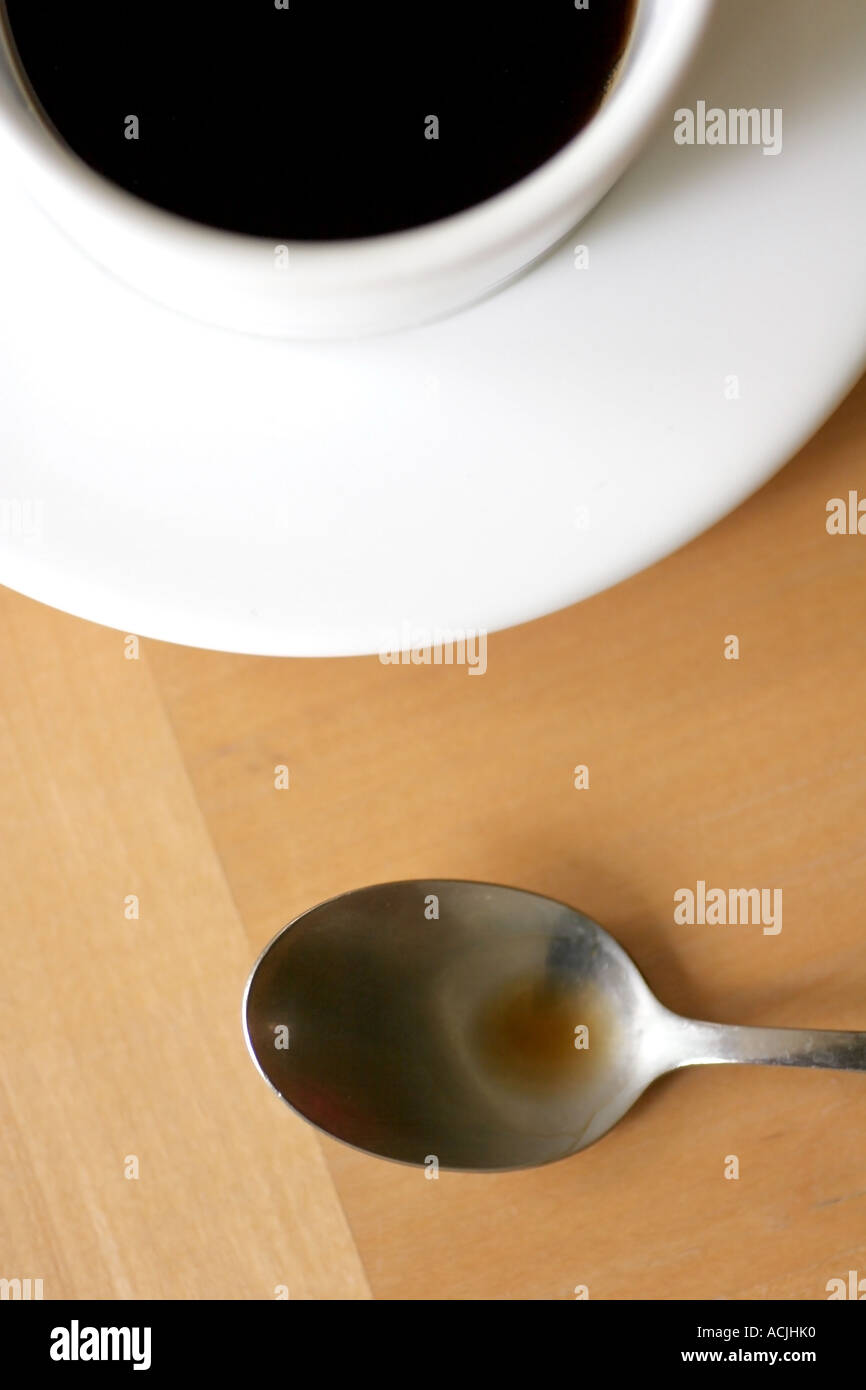 coffee cup and teaspoon Stock Photo - Alamy