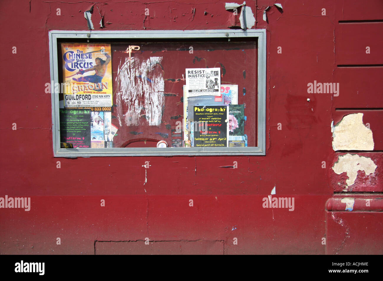 derelict cinema notice board Stock Photo - Alamy