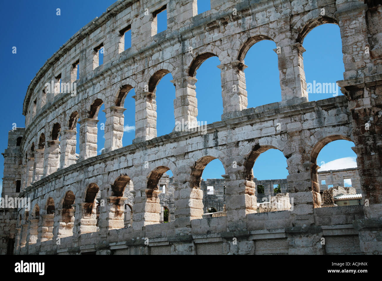 Roman amphitheatre in Pula Istria Croatia Stock Photo - Alamy