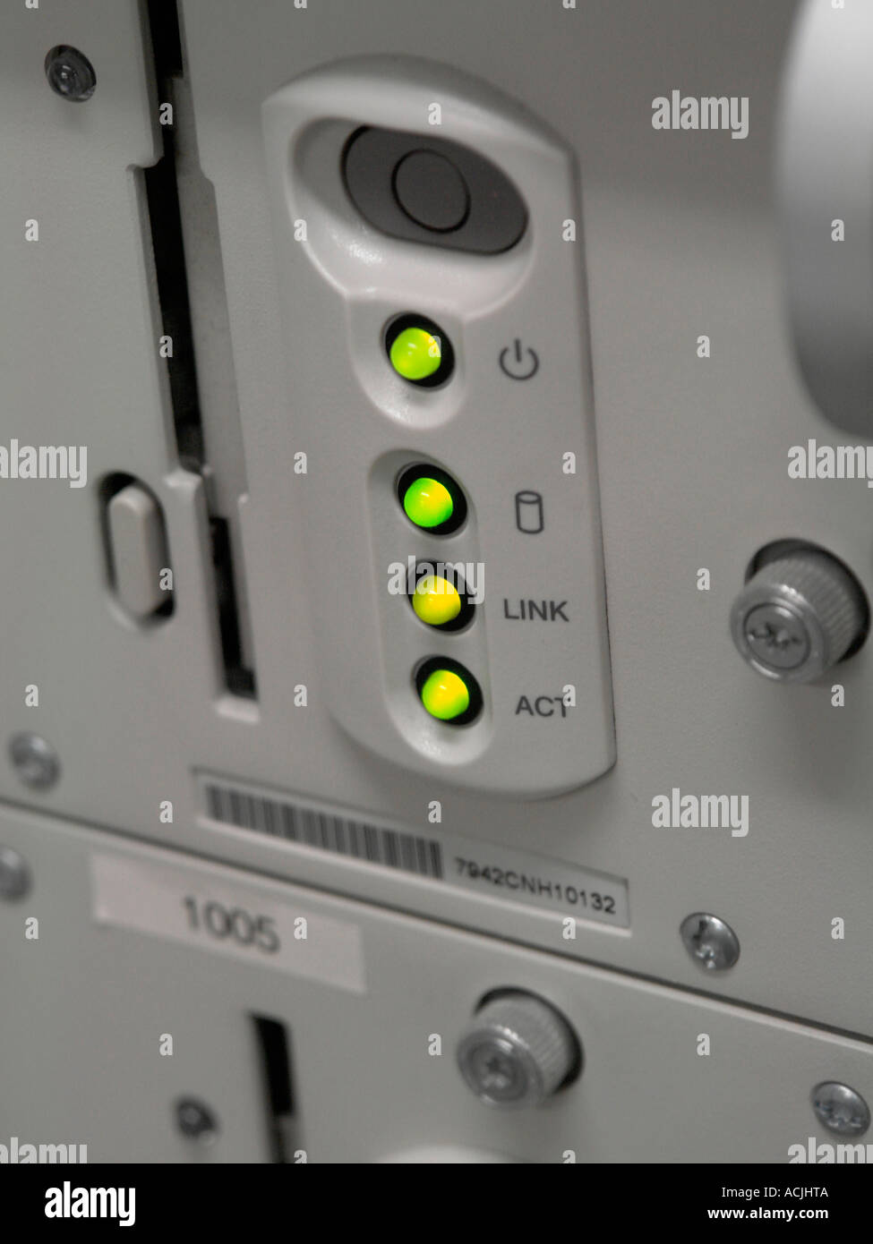 HP Proliant server closeup with operational green LEDs Stock Photo - Alamy