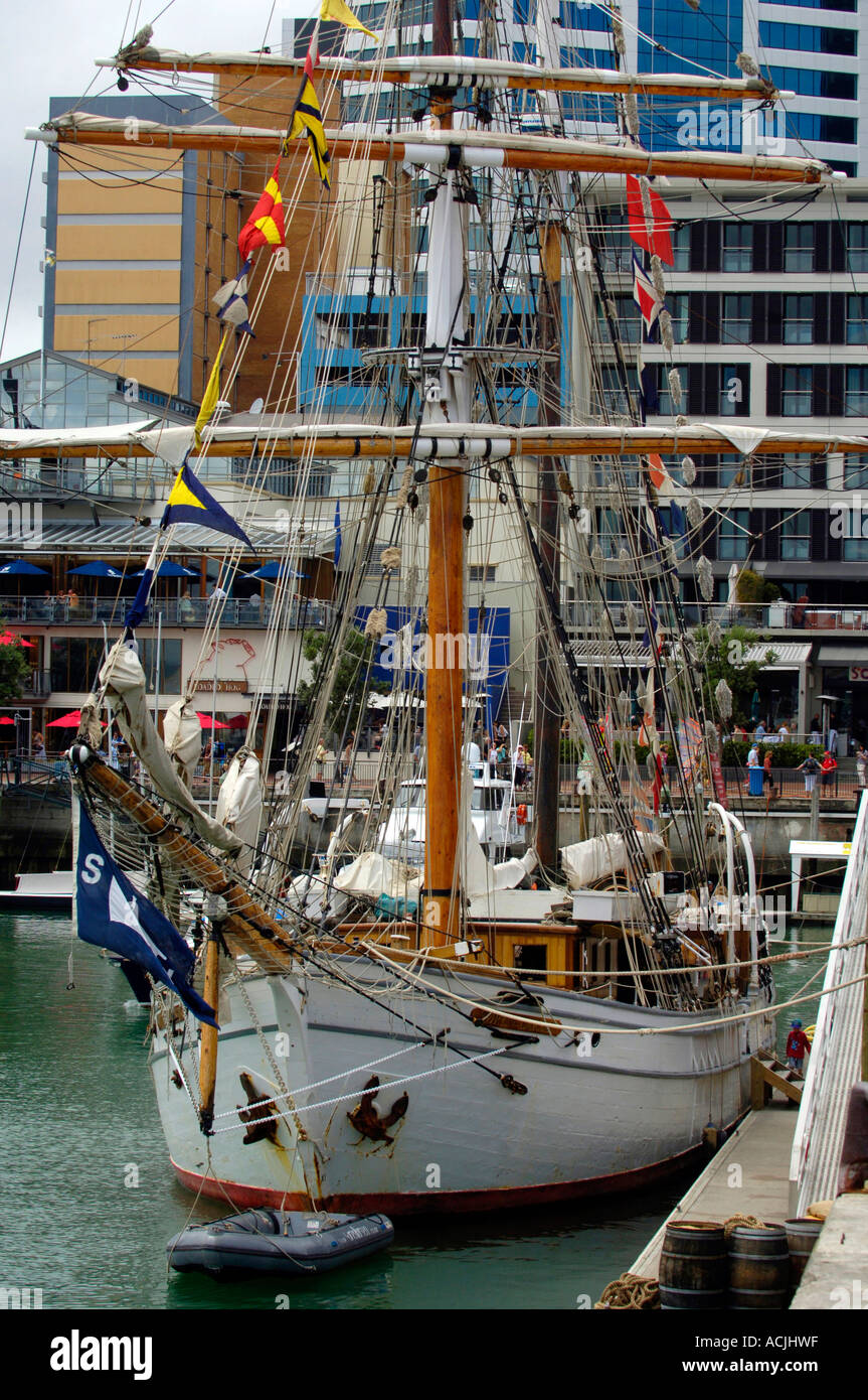 The Soren Larsen, tall ship at Viaduct Harbour, Auckland New Zealand ...