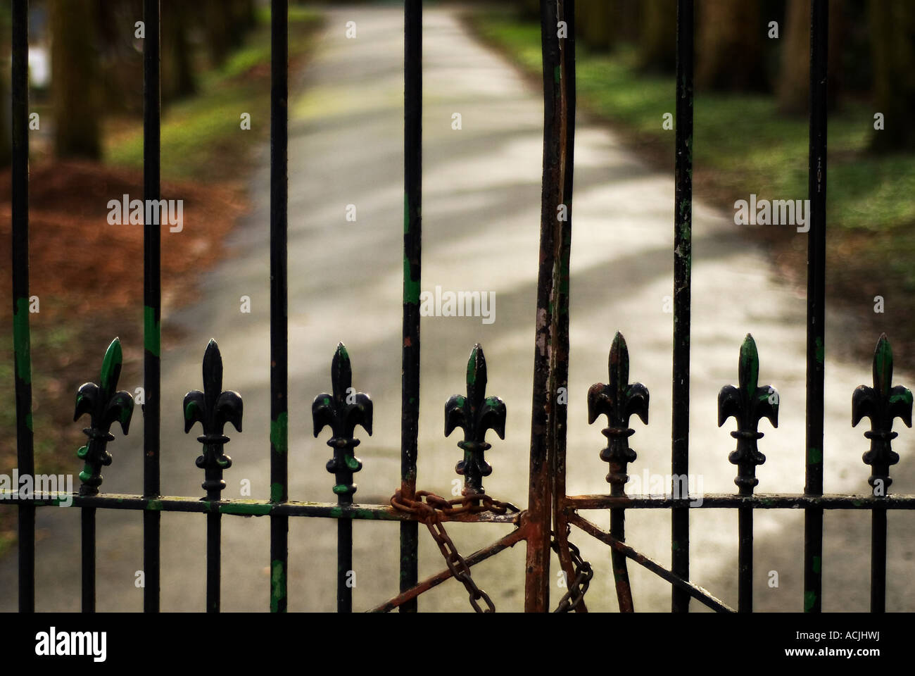 Wrought iron cemetery gates hi-res stock photography and images - Alamy