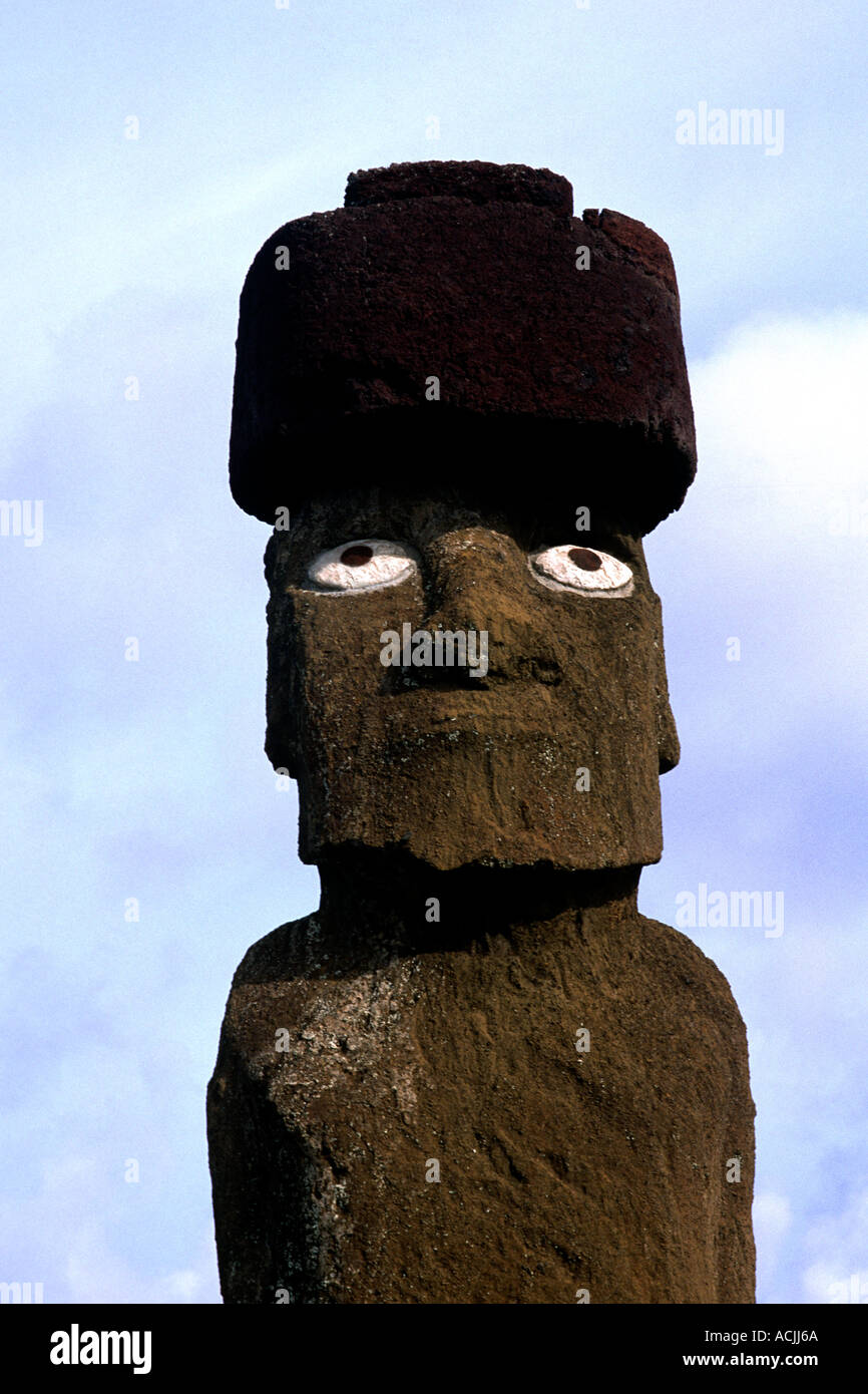 Tahai Platform Moai Statue Abstracts Easter Island during Tapati ...