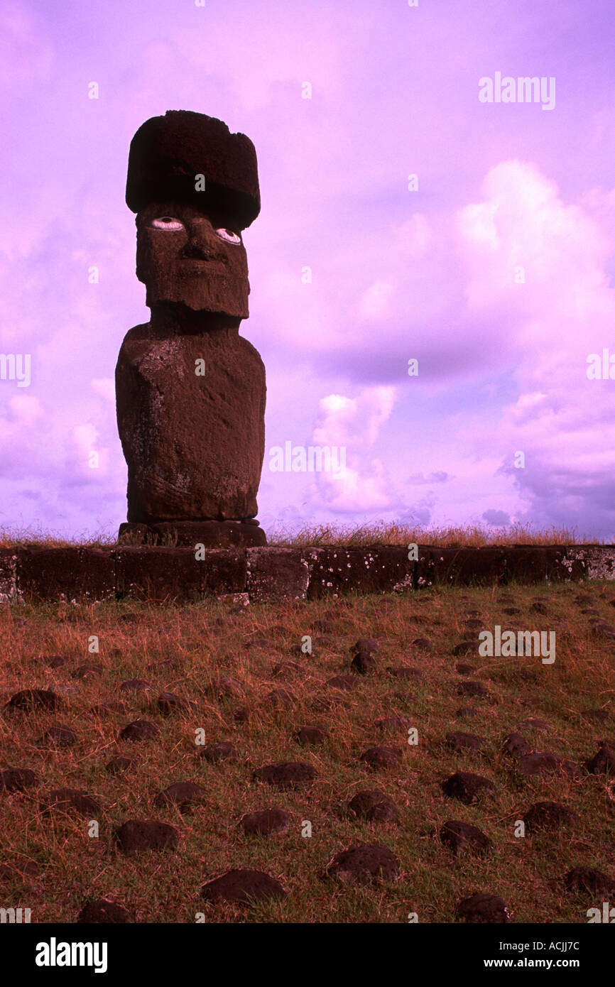 Tahai Platform Moai Statue Abstracts Easter Island during Tapati ...