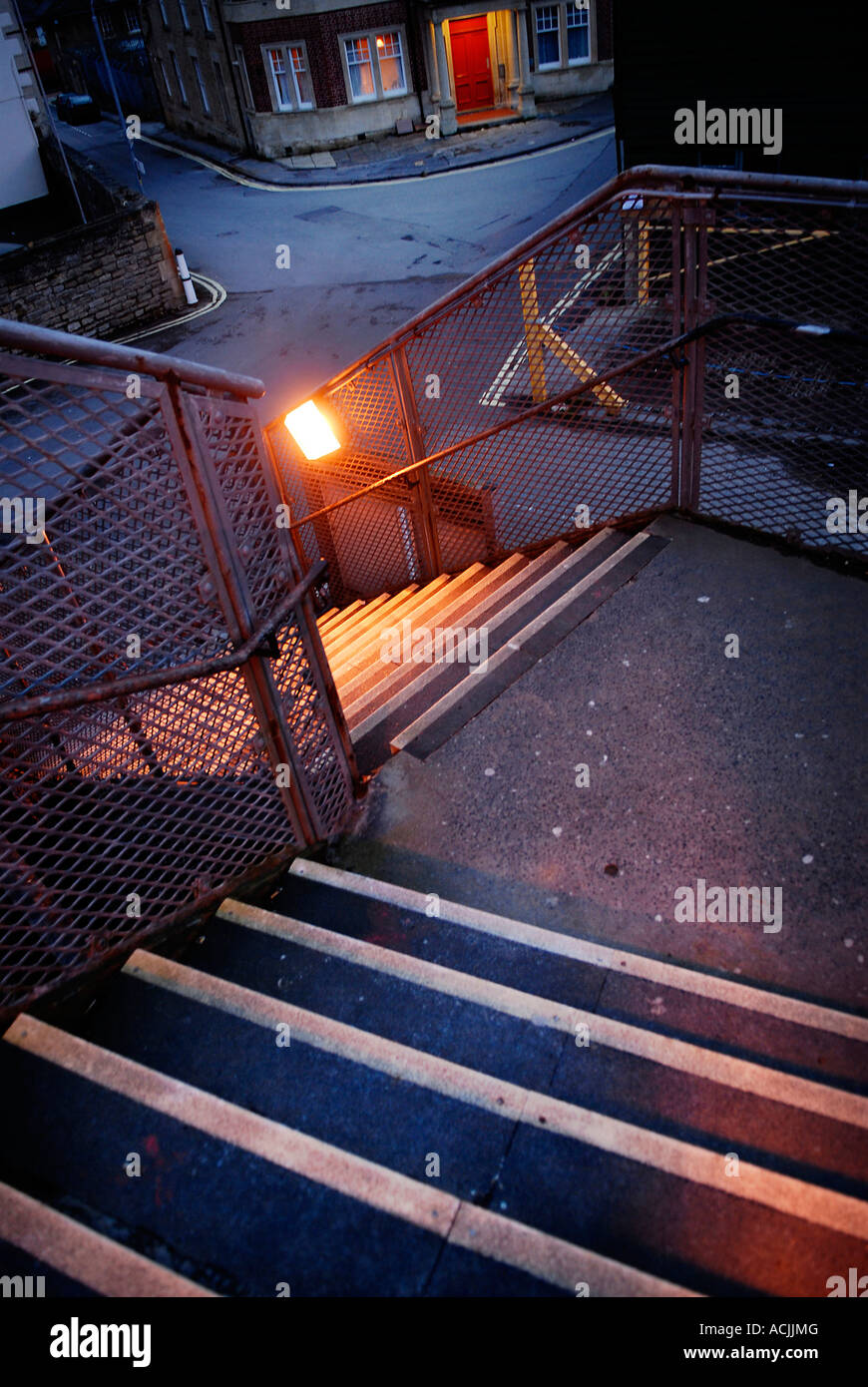 night time railway bridge Stock Photo - Alamy