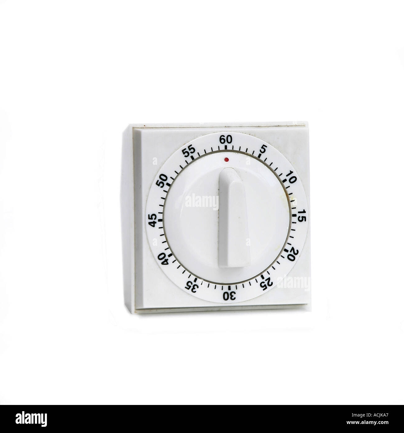 A white plastic timer on white Stock Photo - Alamy