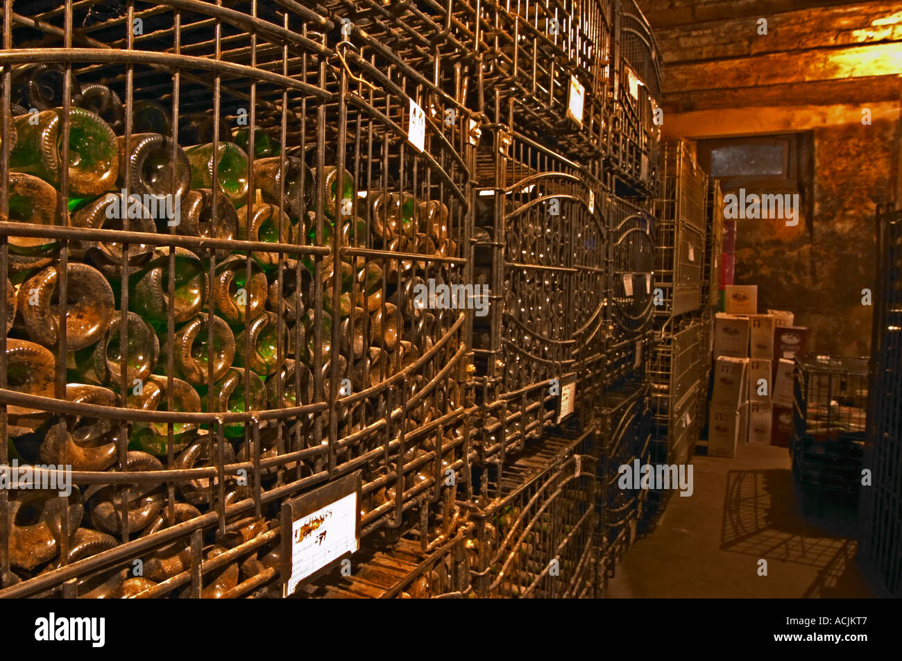 The private bottle aging cellar with hundreds, thousands of bottles in ...