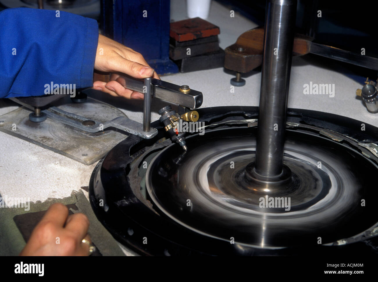 Dutch man, at work, worker, working, polishing diamond, Coster Diamonds ...