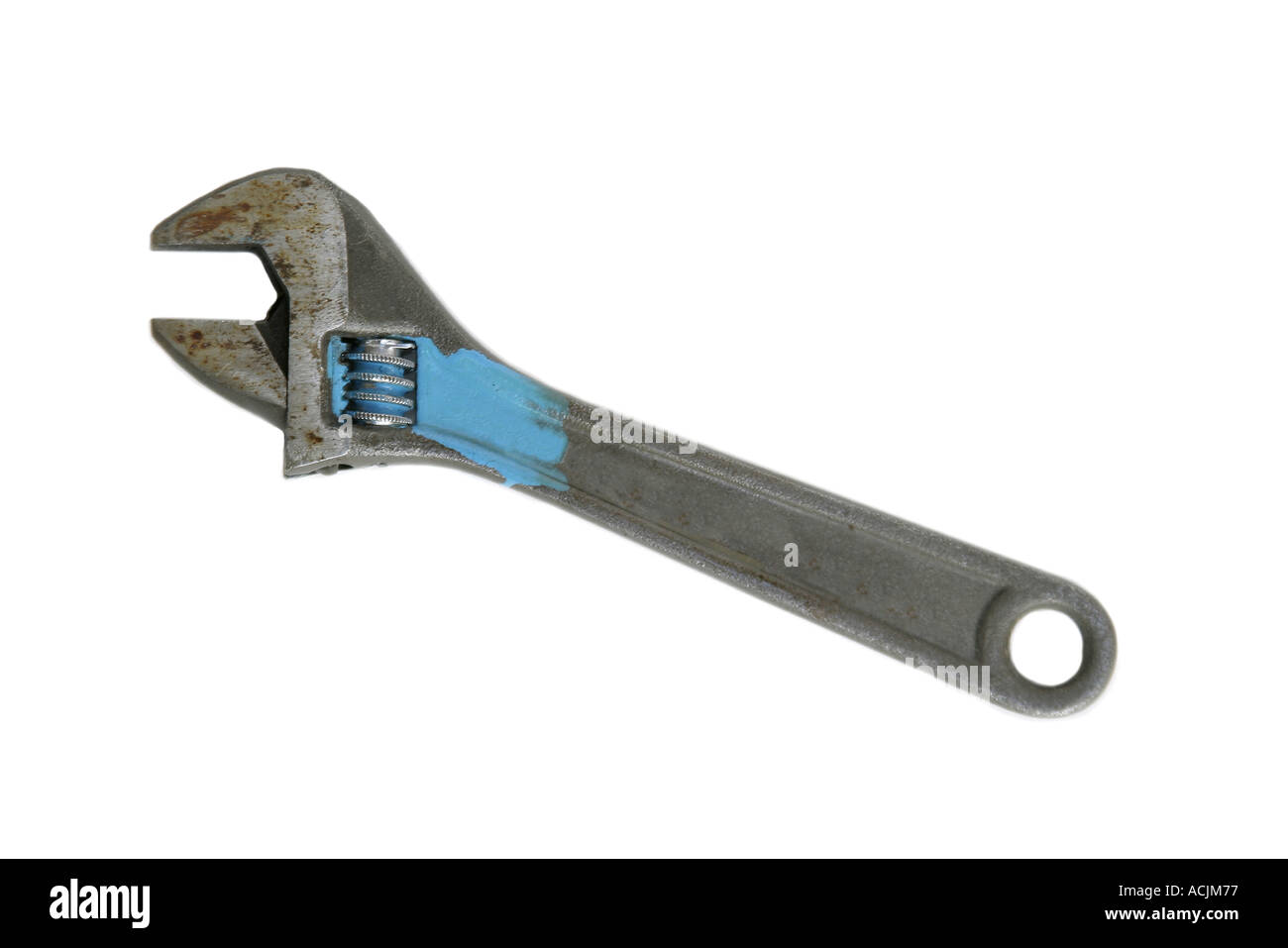 A used monkey wrench isolated on white Stock Photo - Alamy
