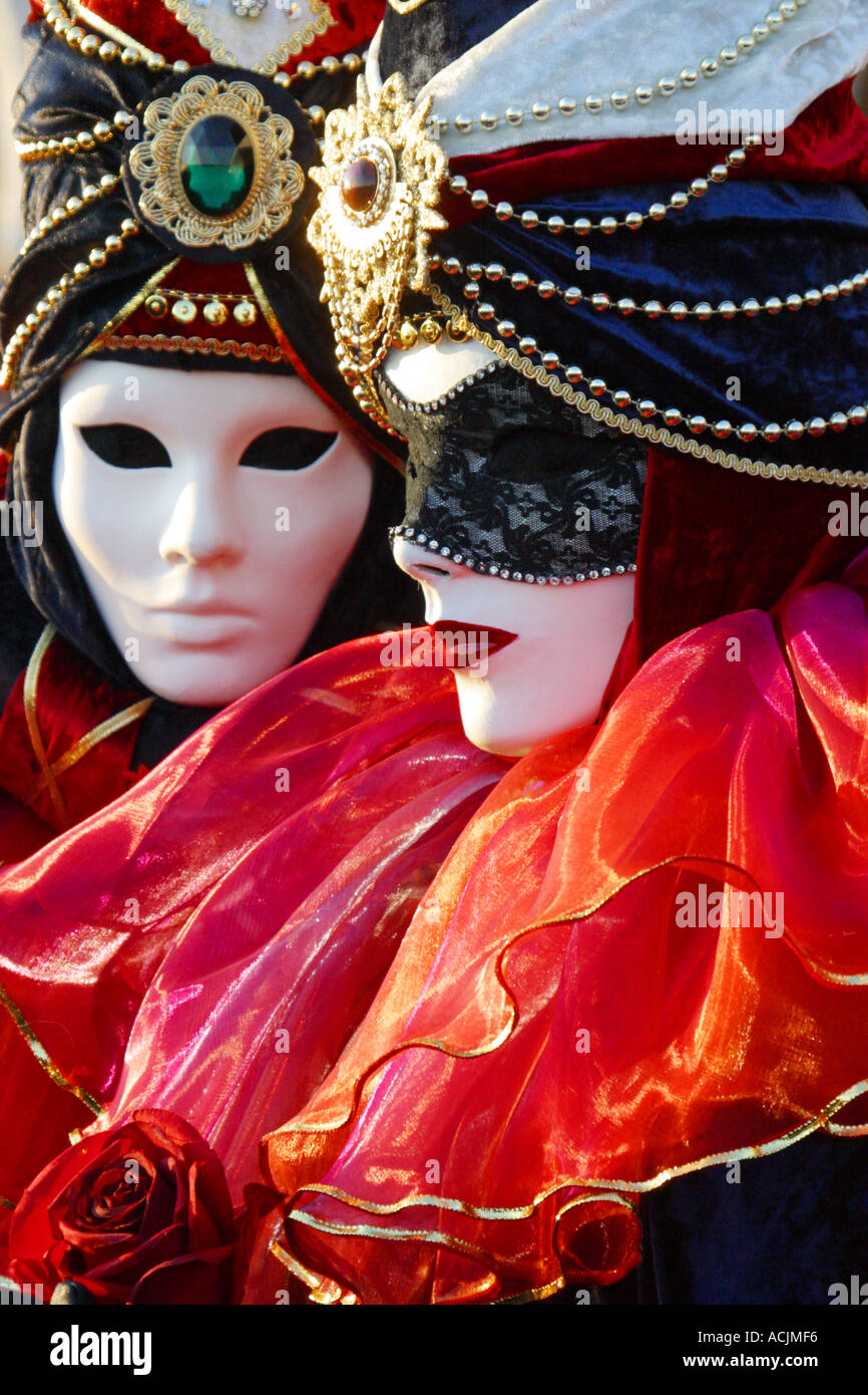 masked costume characters Venice carnival Stock Photo - Alamy