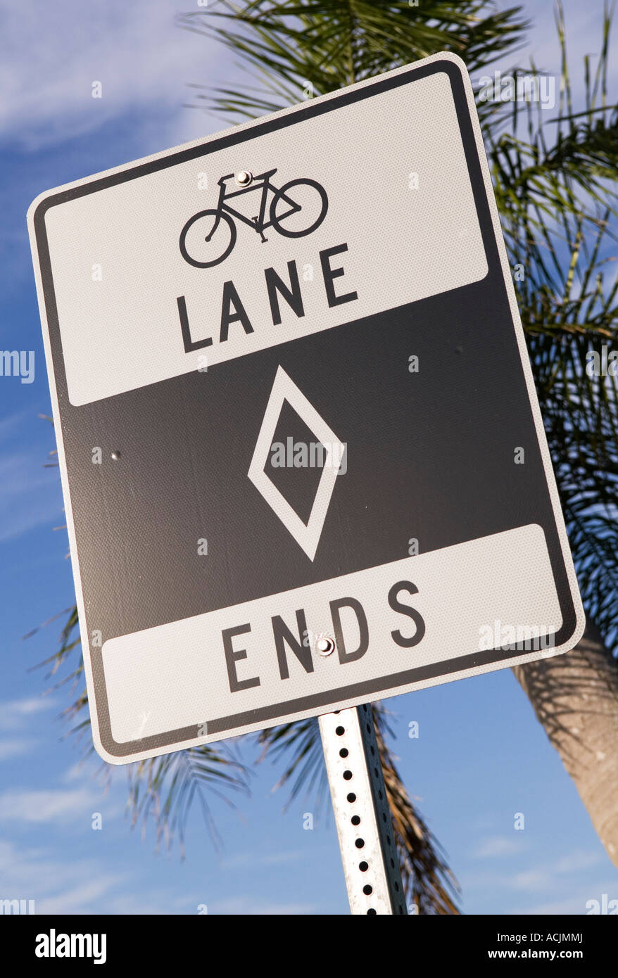 Bicycle Lane Traffic Sign USA Stock Photo - Alamy