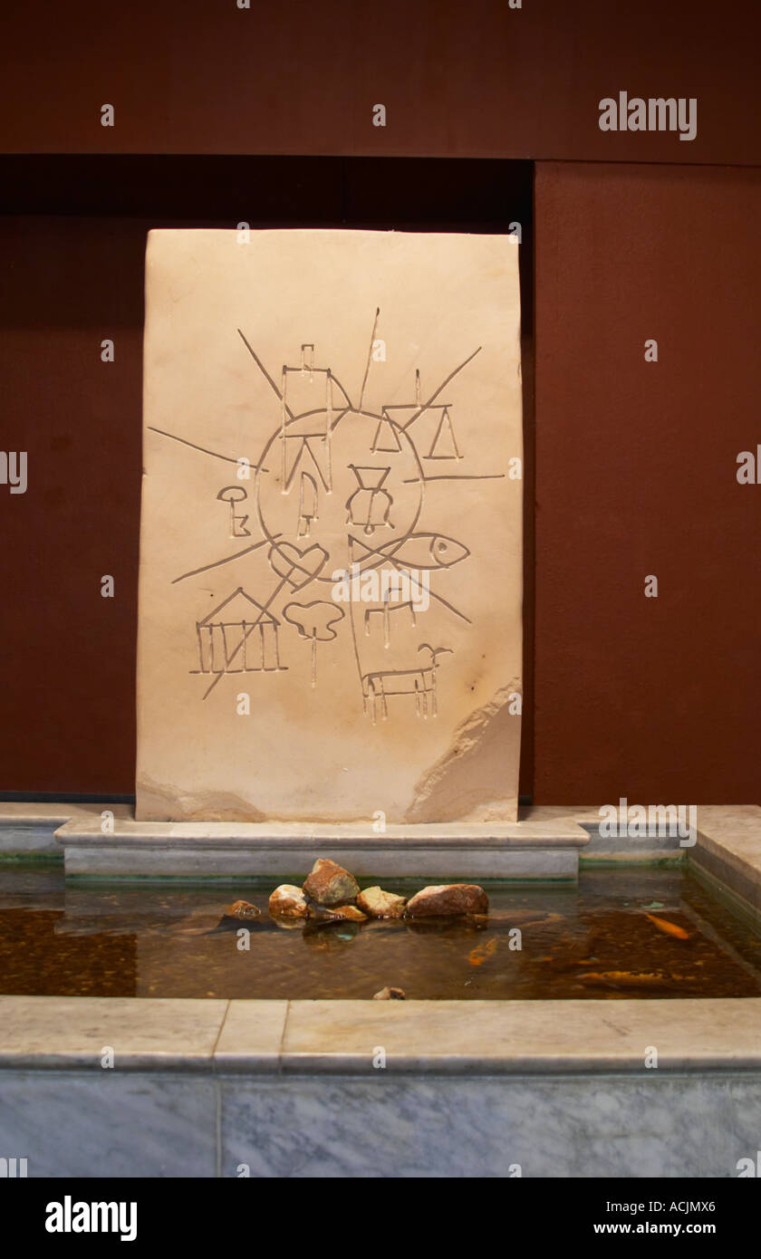 A sculpture by the Uruguay artist Joaquin Torres Garcia in the entrance ...