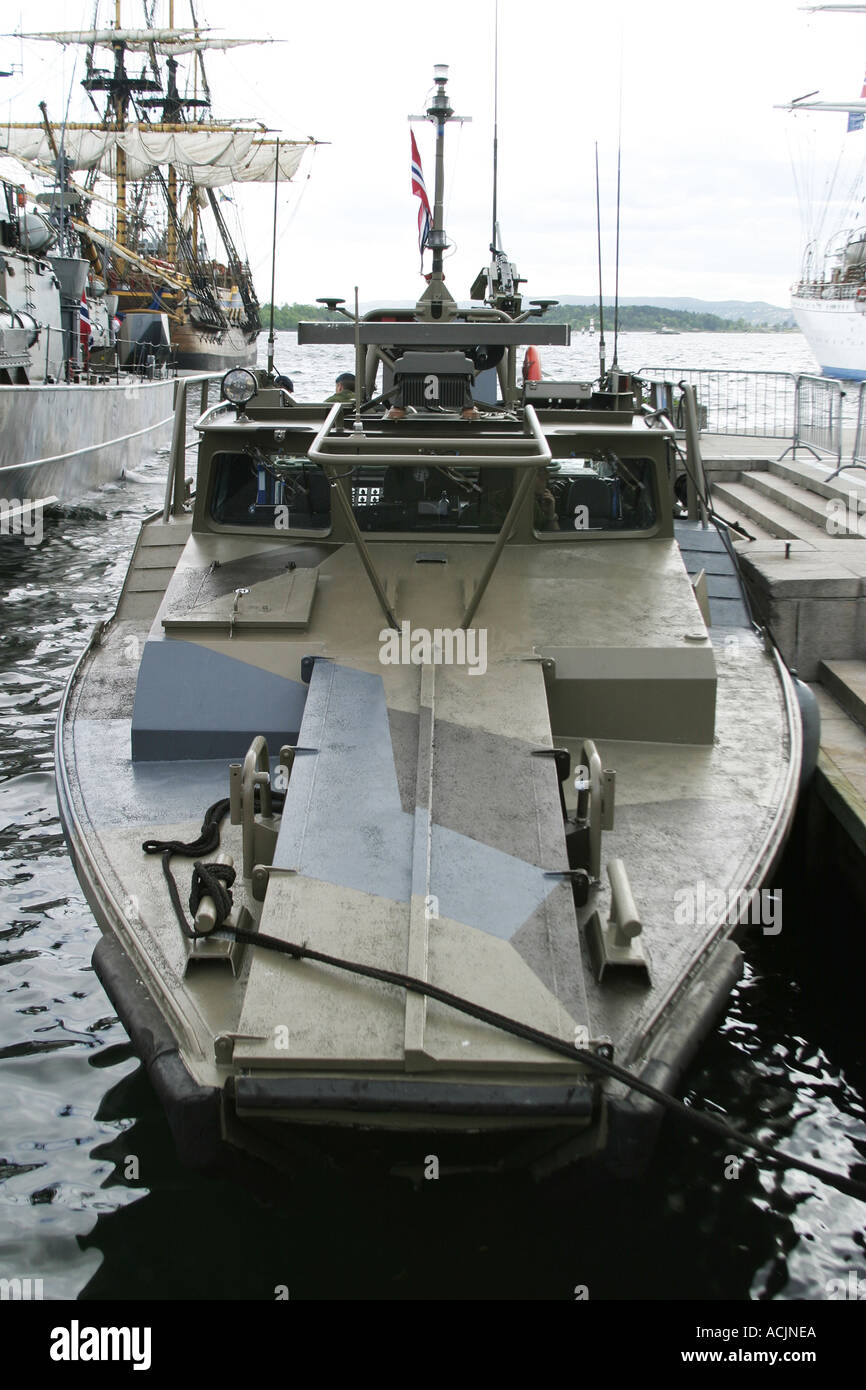 Patrol Boat from the Royal Norwegian Navy at dock in Oslo Norway Stock ...
